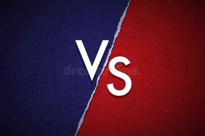 Blue and Red Grunge Versus Logo. Vector VS Icon. Stock Vector ...