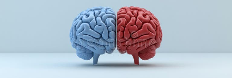 Blue and Red Human Brain Halves Concept of Creative Vs. Logical ...