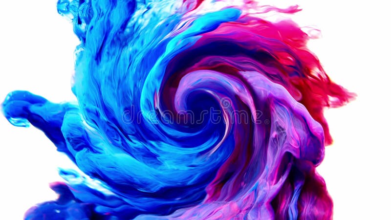 Blue and Red Ink Splash Isolated on White Background, Abstract Cloud ...