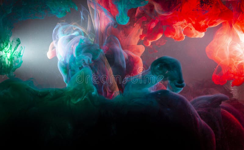 Blue and Red Inks Joining in Water Wallpaper Design Stock Photo - Image ...
