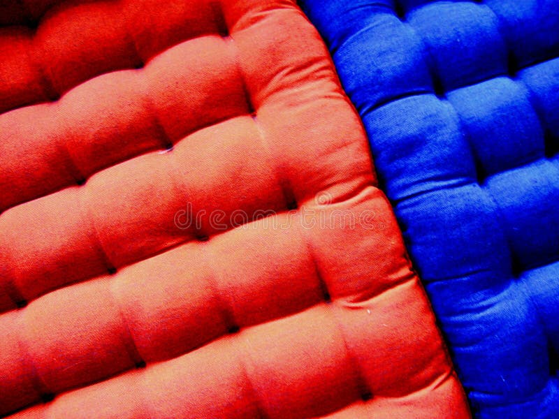 Blue and red mattresses stock photo. Image of cloth, texture - 3571072