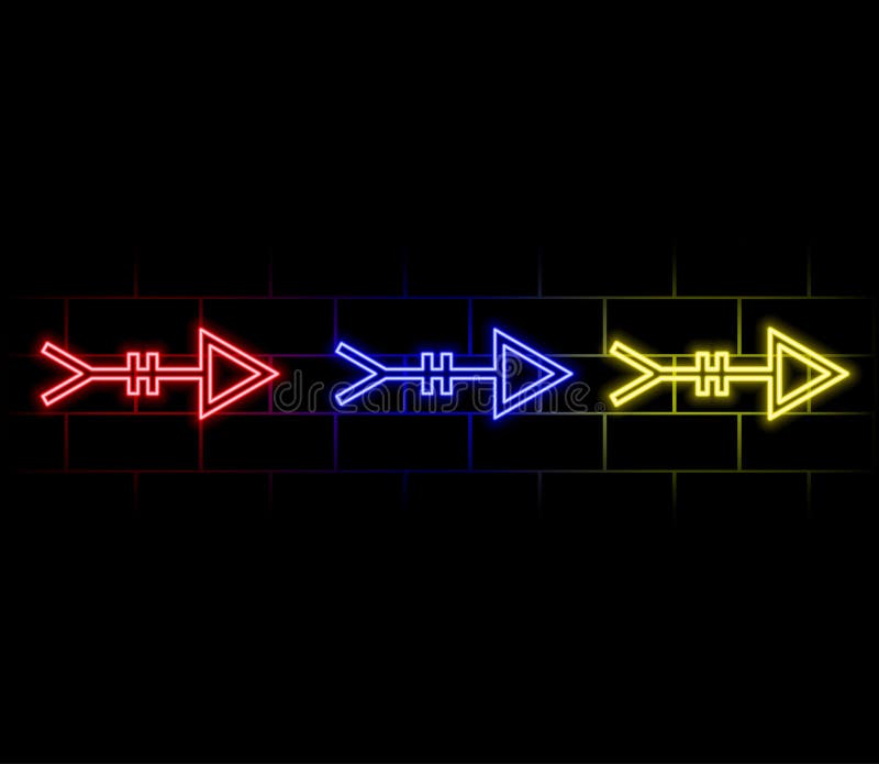 Blue Red Neon Laser Arrows Technology Background. Futuristic Glowing ...