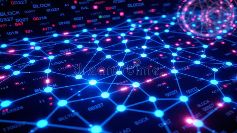A Blue and Red Network of Dots with Numbers on Them Stock Photo - Image ...