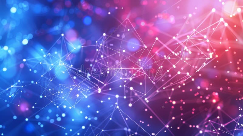 Blue and Red Network of Lines and Dots Stock Illustration ...