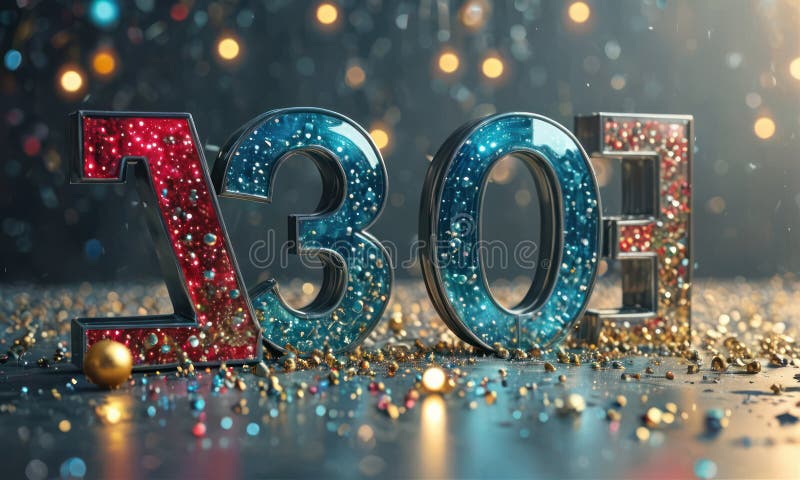 A Blue and Red Number Sign is on a Table with a Blue Background. Stock ...