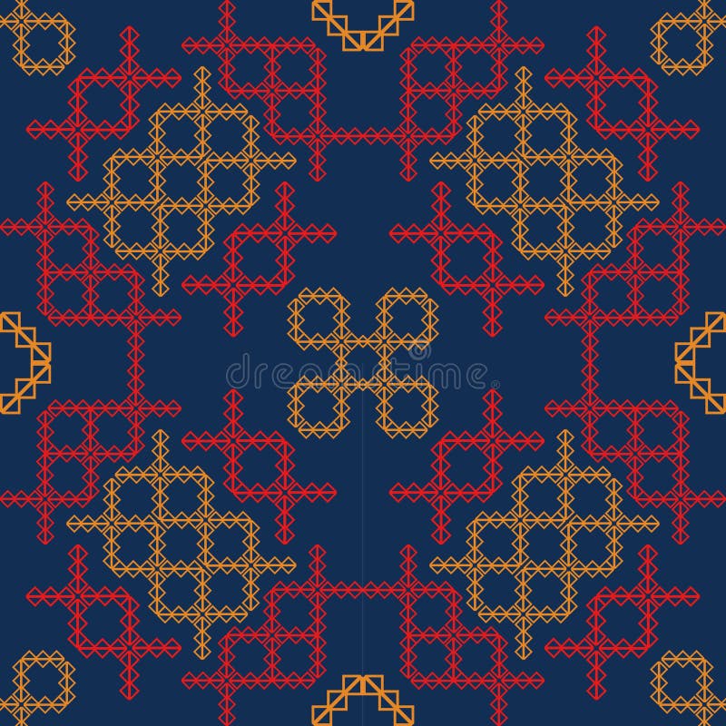 Orange Native American Ethnic Pattern Stock Vector - Illustration of ...