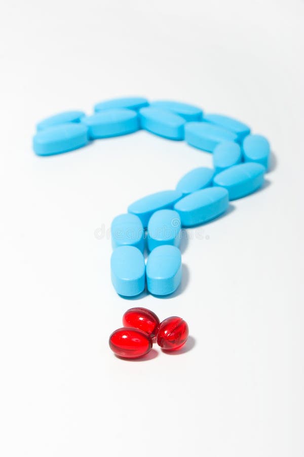 Blue and Red Pills Question Mark Stock Photo - Image of blue, mark: 642422