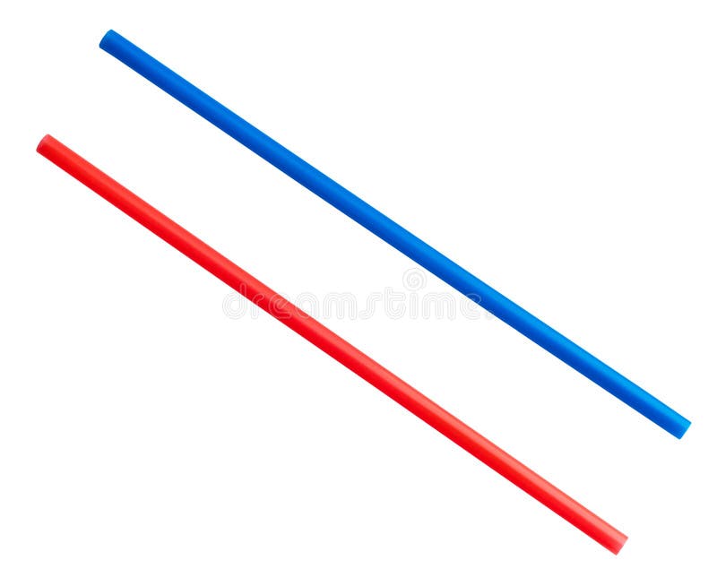 Blue and Red Plastic Drinking Straws Cutout Stock Image - Image of ...