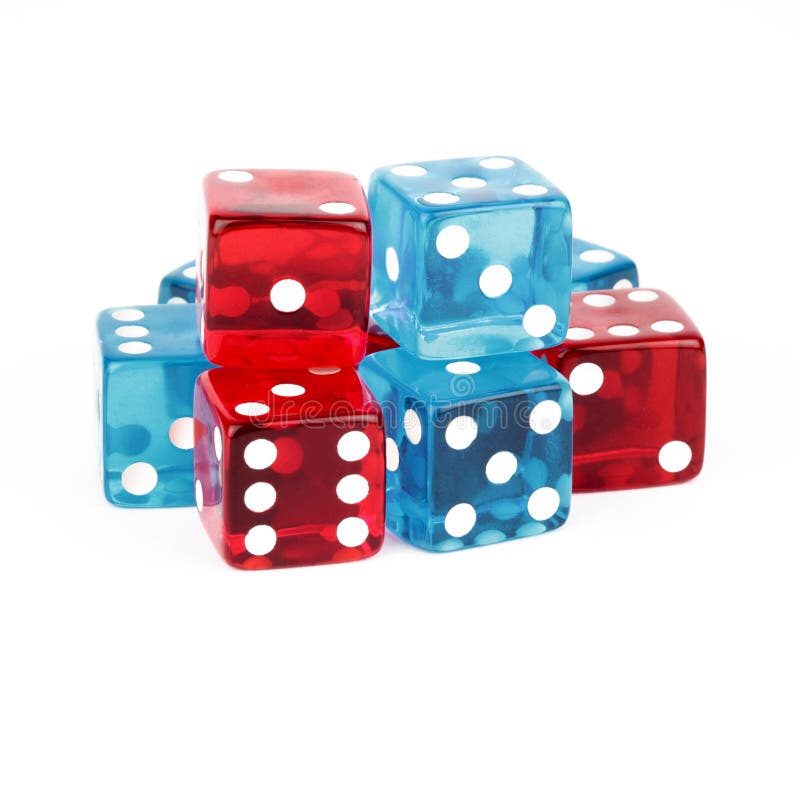 Blue and Red Poker Dice Cutout Stock Photo - Image of risk, dice: 21818042