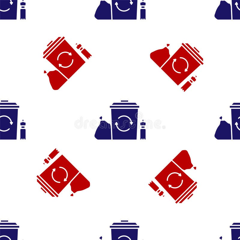 Garbage Bin Pattern Seamless Blue Stock Illustrations – 666 Garbage Bin ...
