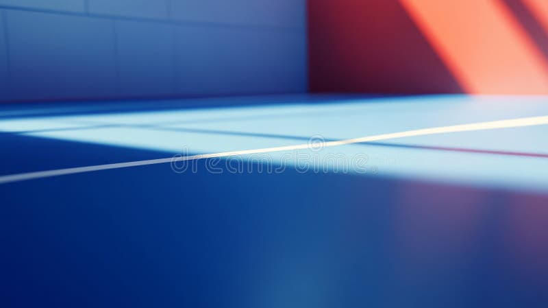 A Blue and Red Room with a White Line on the Floor Stock Image - Image ...
