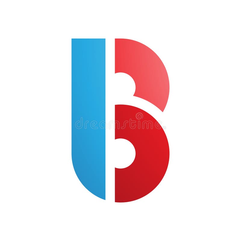 Blue and Red Round Disk Shaped Letter B Icon Stock Vector ...