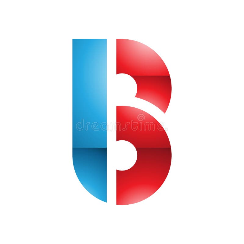Blue and Red Round Glossy Disk Shaped Letter B Icon Stock Vector ...