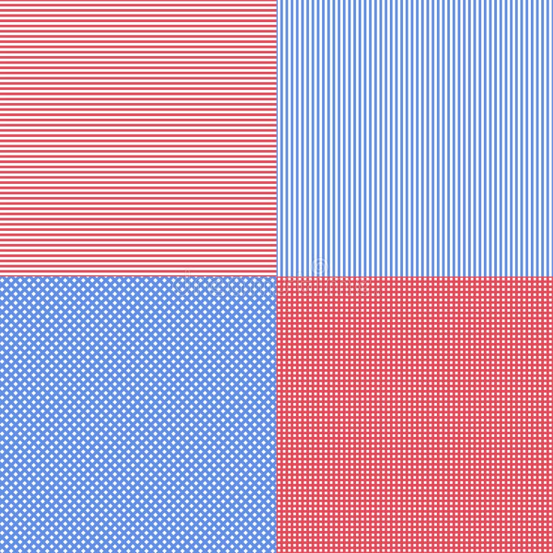 Blue and Red Simple Stripes Abstract Seamless Vector Pattern, Ge Stock ...