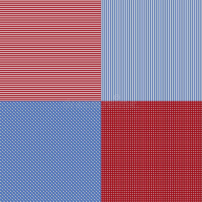 Blue and Red Simple Stripes Abstract Seamless Vector Pattern, Ge Stock ...