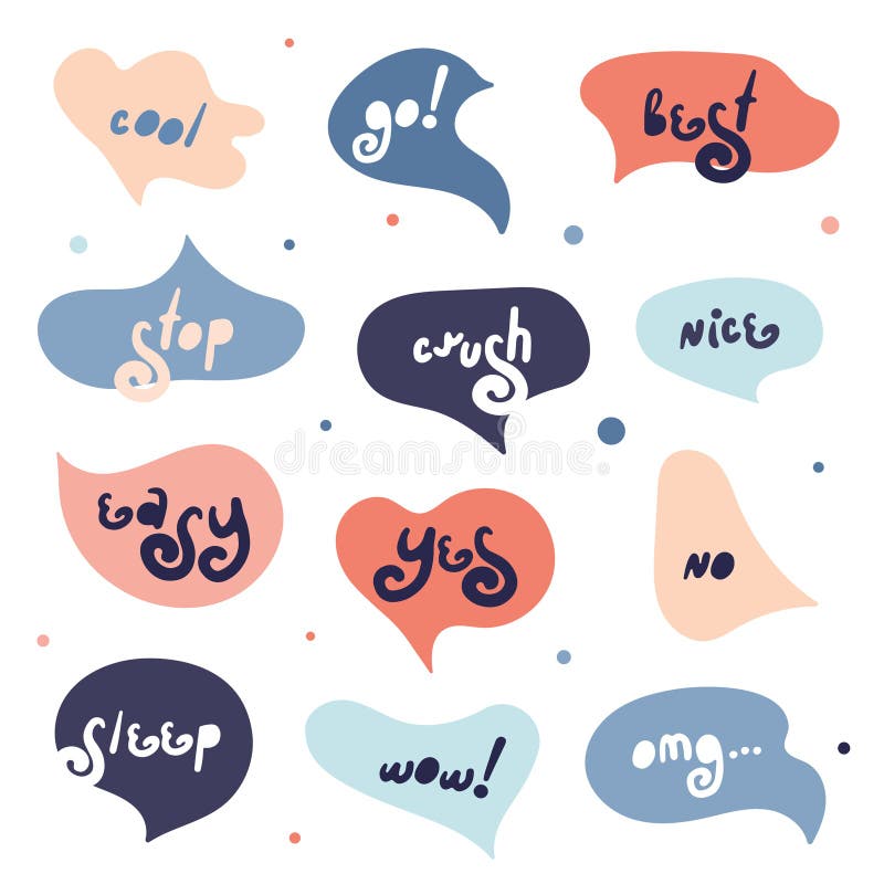 Blue and Red Speech Bubbles Set. Colorful Doodle Speech Bubbles Stock ... Blue and Red Speech Bubbles Set. Colorful Doodle Speech Bubbles Stock ...