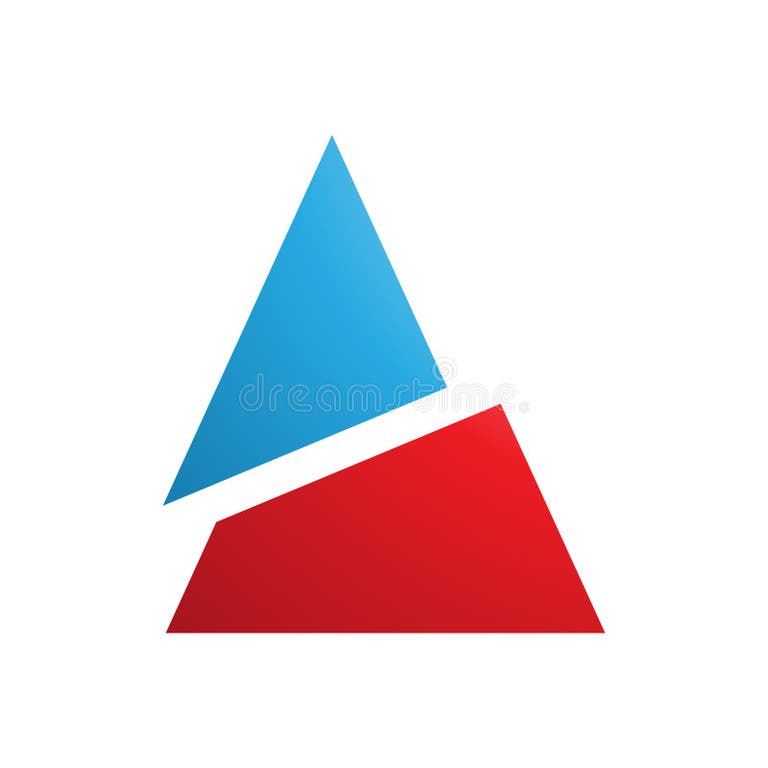 Blue and Red Split Triangle Shaped Letter a Icon Stock Vector ...