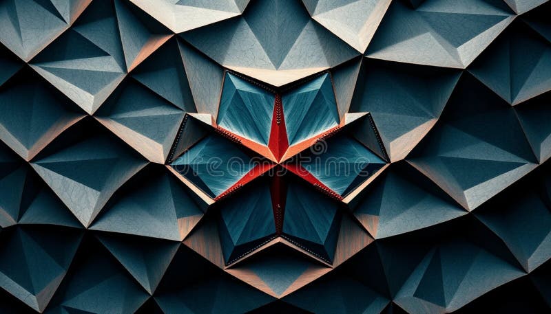 A Blue and Red Star on a Black Background Generated Stock Illustration ...