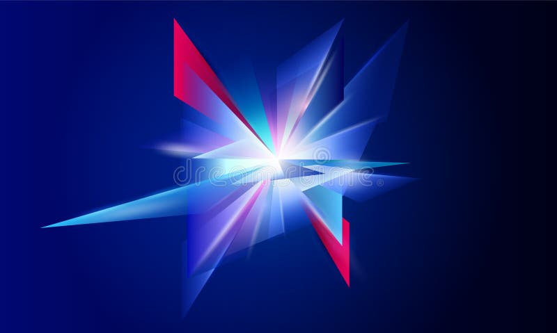 A Blue and Red Star with a Bright Light of Blast Effect, a Colorful ...