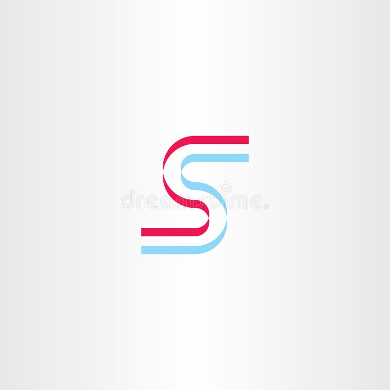 Blue Red Stylized Icon Letter S Logo Stock Vector - Illustration of ...