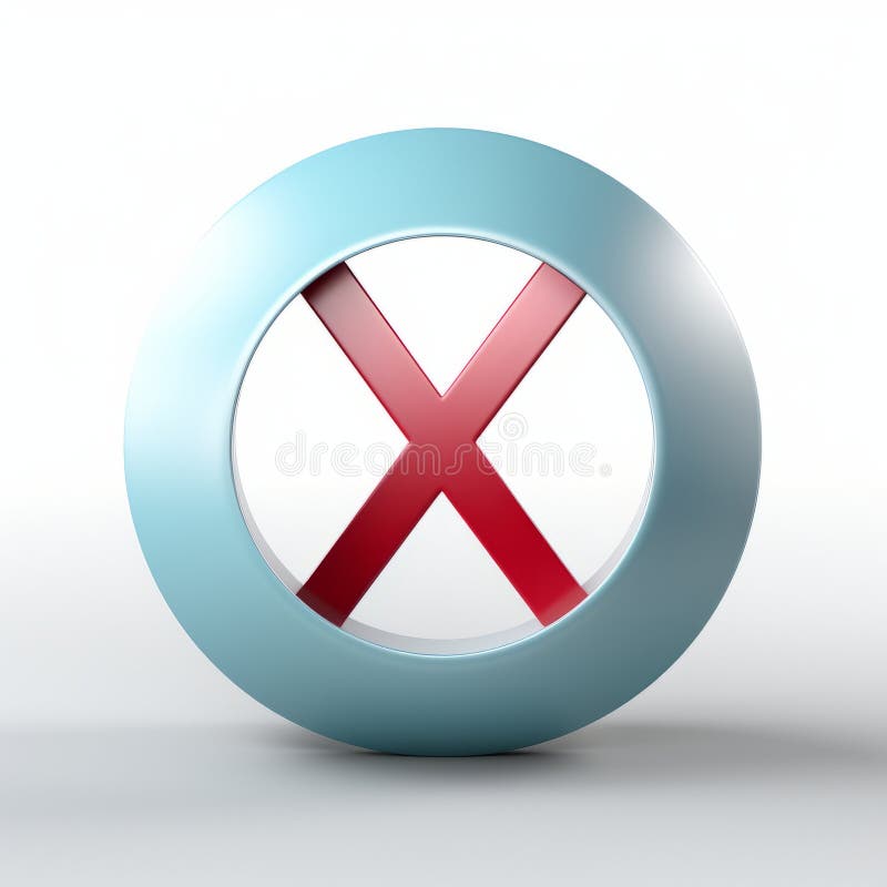 A Blue and Red X Symbol on a White Background Stock Illustration ...