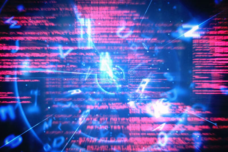 Blue and Red Technology Interface Stock Illustration - Illustration of ...