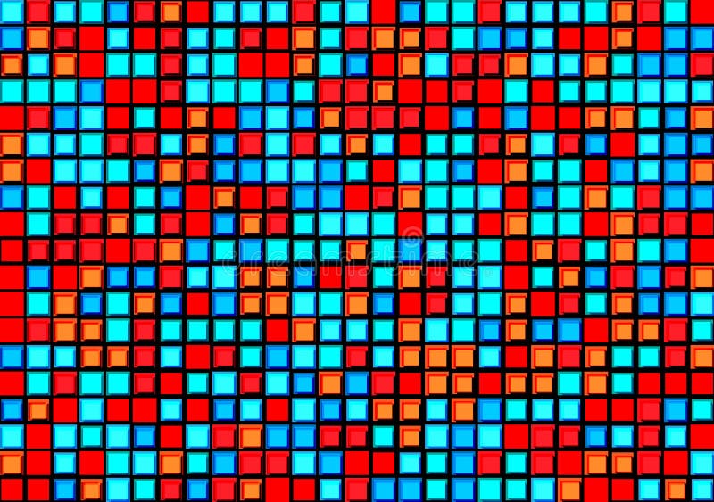 Blue and Red Texture Pixels. Pixel Abstract Mosaic Design Background ...