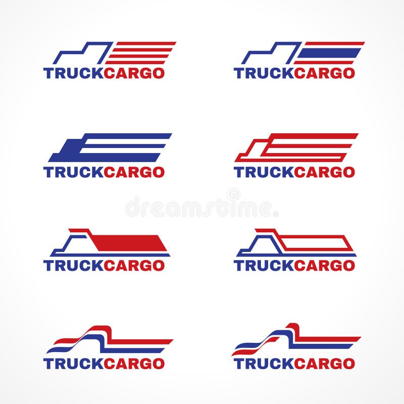 Blue Red Truck Cargo Logo Vector Design Stock Vector - Illustration of ...