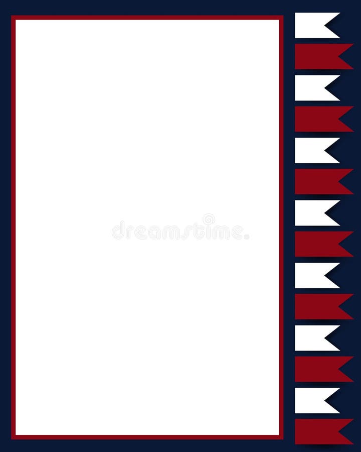 Blue and Red USA Stars and Stripes Page Border Frame Design Stock ...