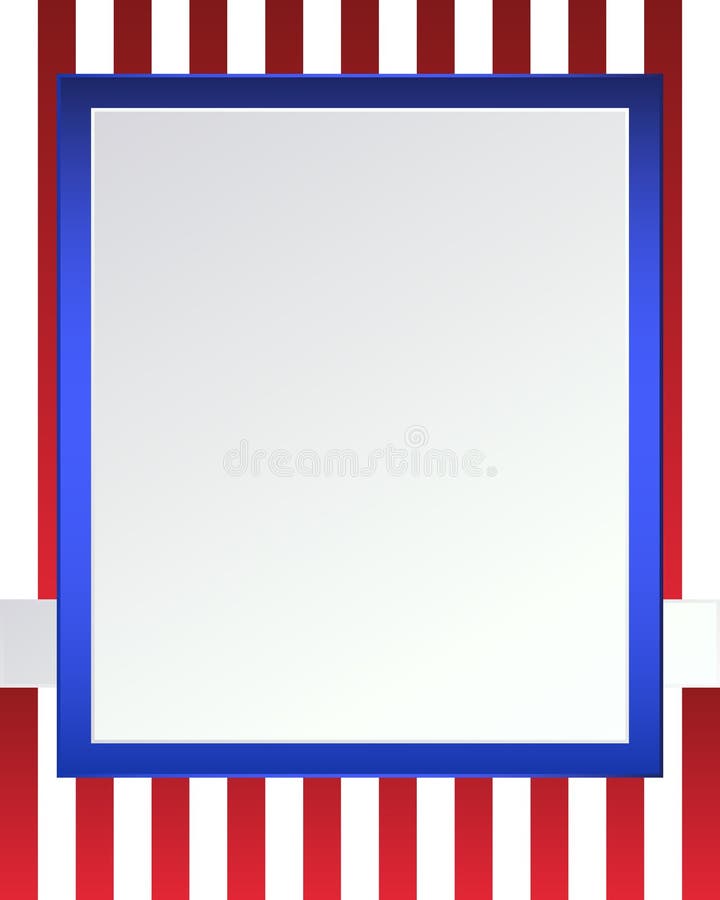 Blue and Red USA and Stripes Page Border Stock Illustration ...