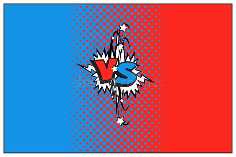 Blue and Red Versus Logo with Halftone Effect. Vector VS Icon. Stock ...