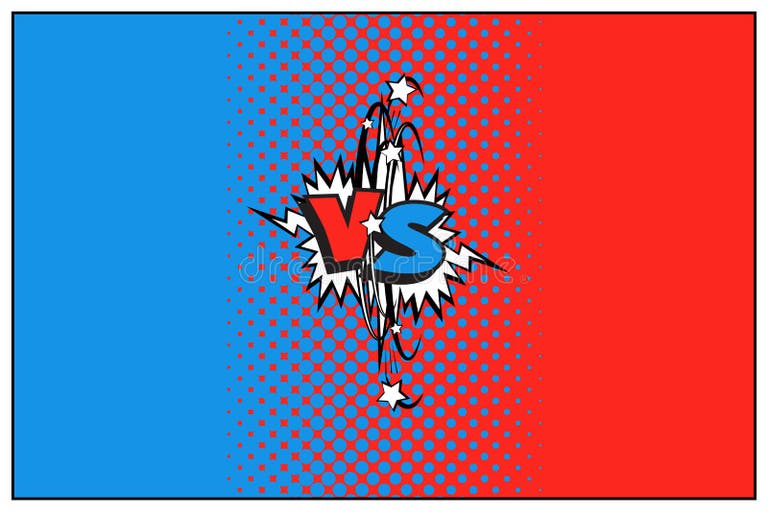 Blue and Red Versus Logo with Halftone Effect. Vector VS Icon. Stock ...