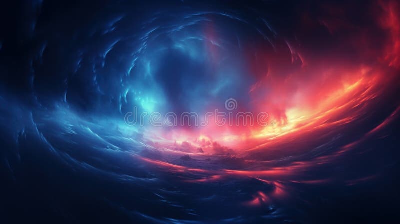 A Blue and Red Vortex with a Bright Light, AI Stock Illustration ...