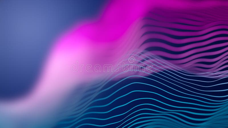 Blue and Red Wave Lines Terrain or Landscape Over Blue Background ...