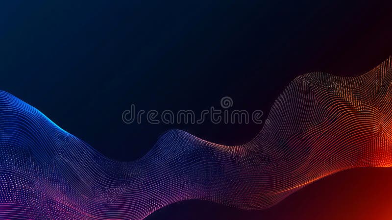 A Blue and Red Wave Pattern on a Black Background Stock Photo - Image ...