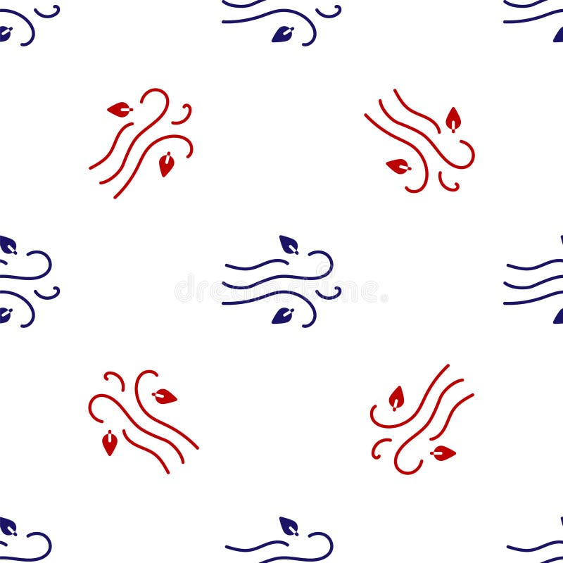 Blue and Red Wind Icon Isolated Seamless Pattern on White Background ...