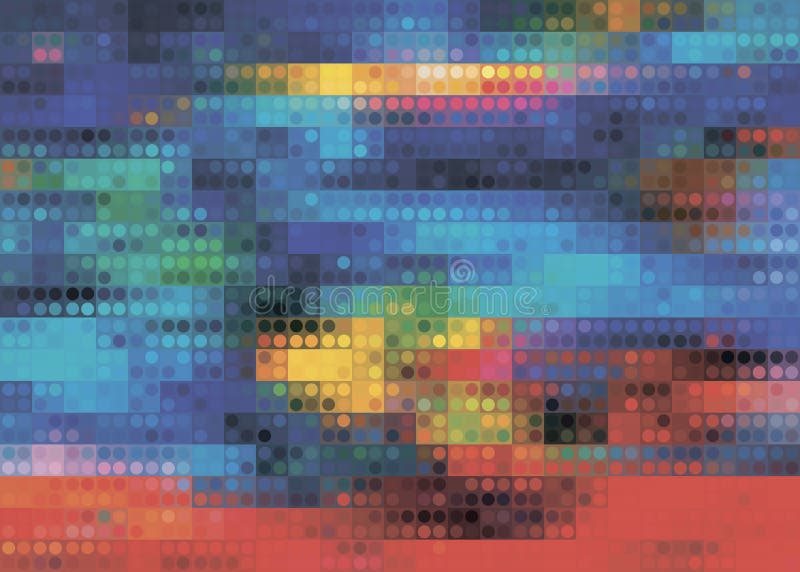 Blue Red Yellow Abstract Digital Pixel Vector Background Stock ...