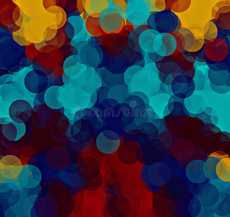 Blue Red and Yellow Circle Pattern Abstract Stock Illustration ...