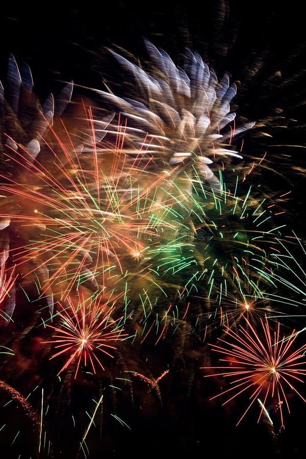 Blue red yellow firework stock image. Image of bright - 12095677