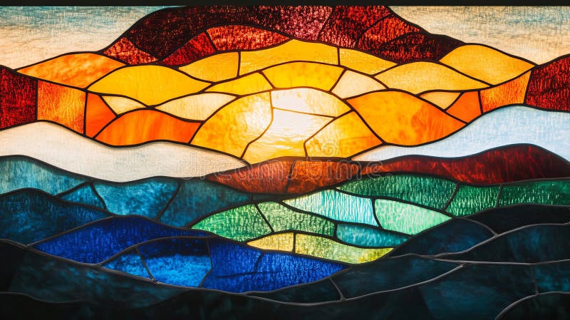 Blue, Red, and Yellow Stained Glass Window Stock Photo - Image of ...