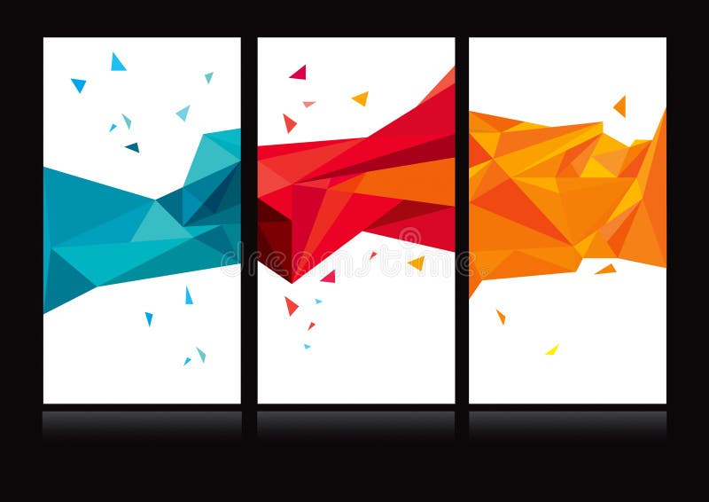 Blue, Red, Yellow Triangles Stock Vector - Illustration of name, card ...