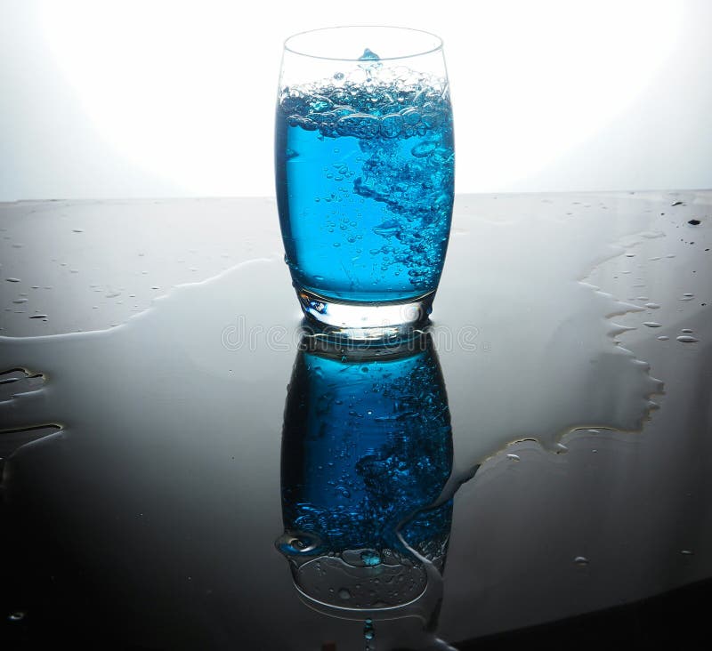 Blue reflection stock photo. Image of glass, splash, water - 87640472