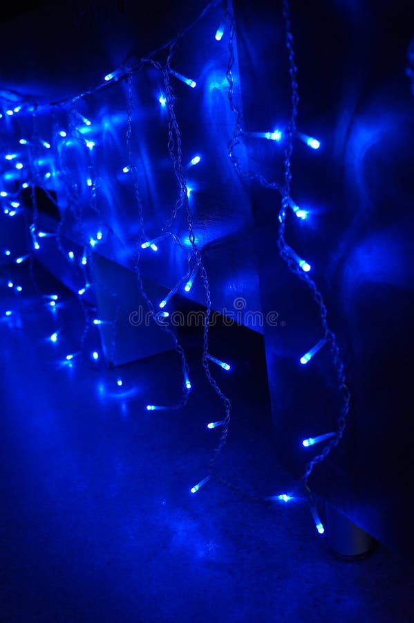 Blue Reflections and Spotlights on the Wall Stock Image - Image of ...