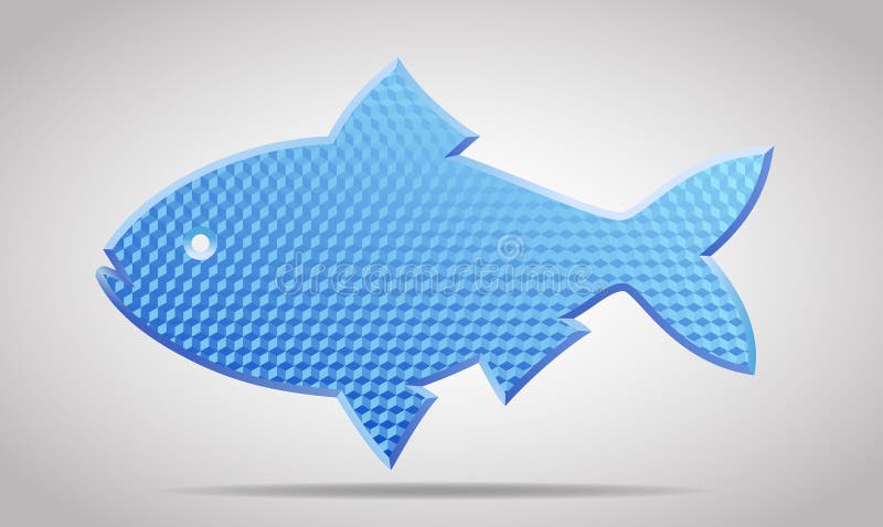 Blue reflective fish sign stock vector. Illustration of fishing - 260470878
