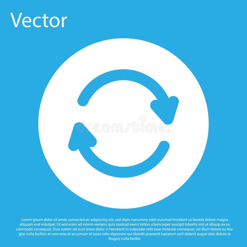 Blue Refresh Icon Isolated on Blue Background. Reload Symbol. Rotation ...