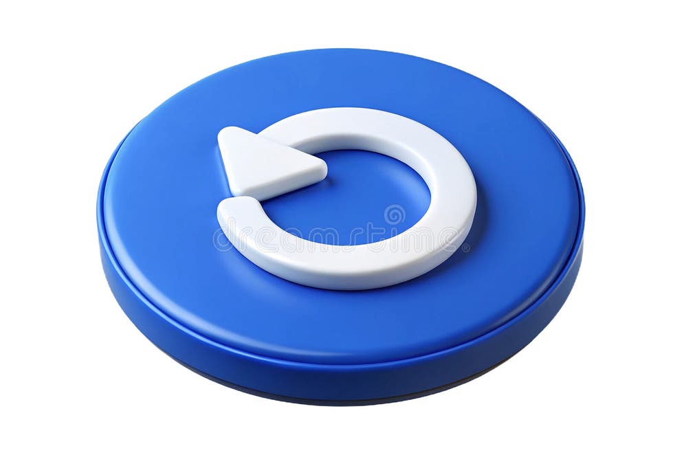 Blue Refresh Icon stock illustration. Illustration of vector - 376305934