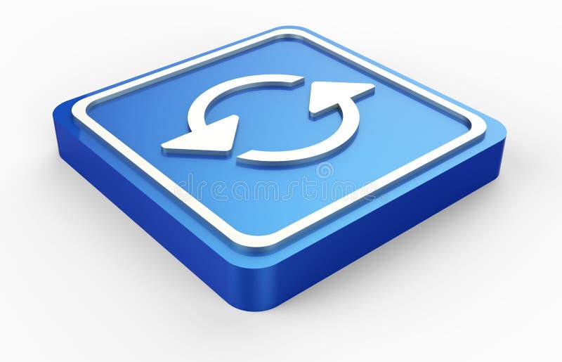 Blue Refresh Icon Isolated on Blue Background. Reload Symbol. Rotation ...