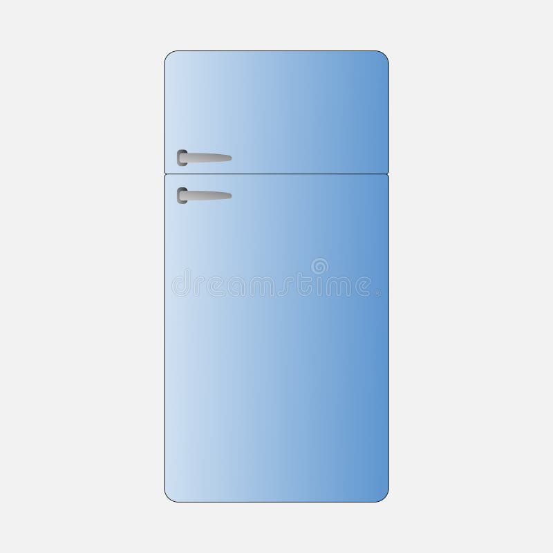 Blue Refrigerator in the Retro Style of the 80s Stock Illustration ...