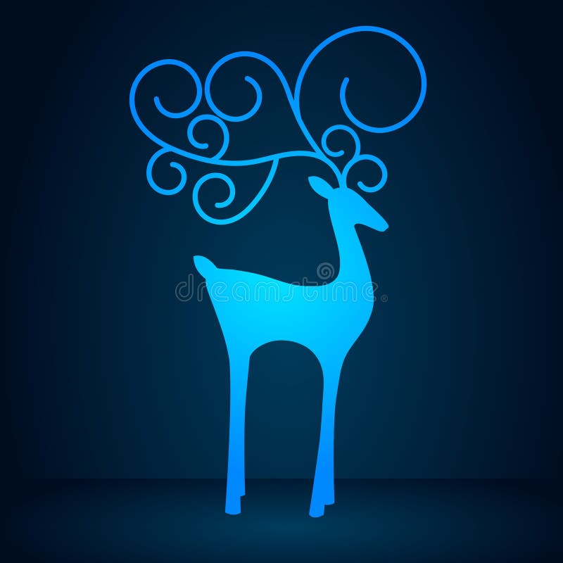 Blue reindeer stock vector. Illustration of animal, card - 27621603