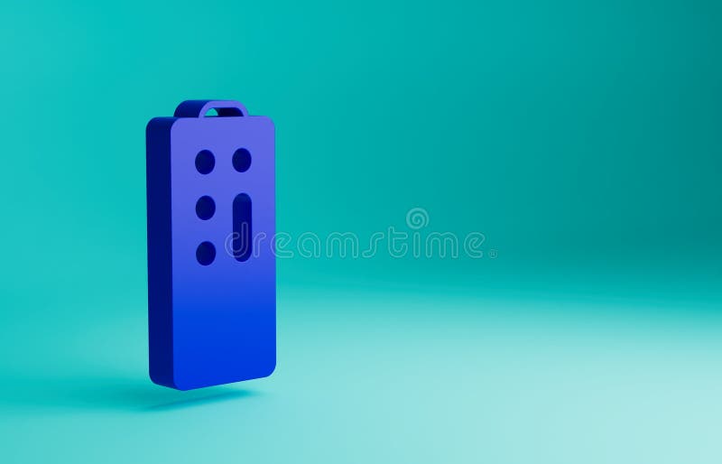 Blue Remote Control Icon Isolated on Blue Background. Minimalism ...